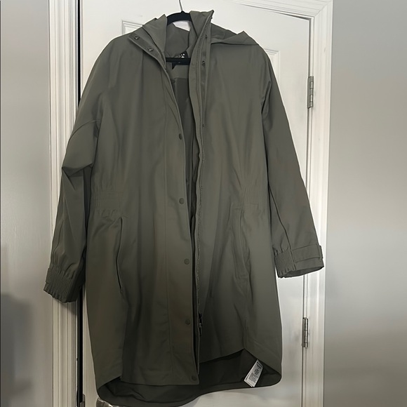 Athleta | Jackets & Coats | Athleta Olive Green Rainout Sutro Long ...
